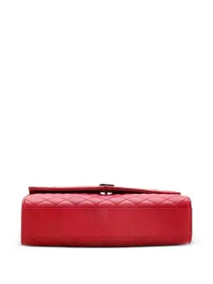 Saint Laurent Classic Monogram Envelope Satchel Mixed Matelasse Leather Medium Shoulder Bag - Red