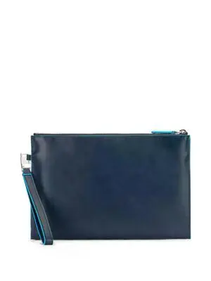 PIQUADRO Leather Wrist-strap Clutch - Blue