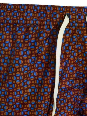 Altea Geometric-print Swim Shorts - Red