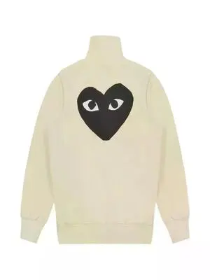 Play Comme Des Garcon Big Heart Zip-up Sweatshirt - Neutrals