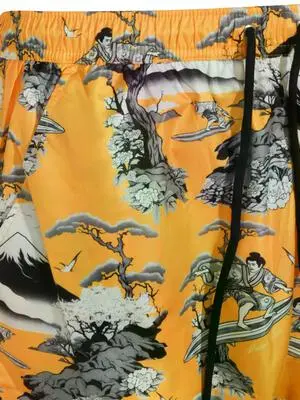 MAUNA KEA Landscape-print Swim Shorts - Yellow