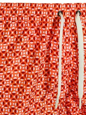 Altea Geometric Print Drawstring Swim Shorts - Orange