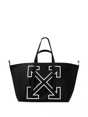 Off-White Tote Bag With Arrows Motif And Industrial Logo-strap Handles