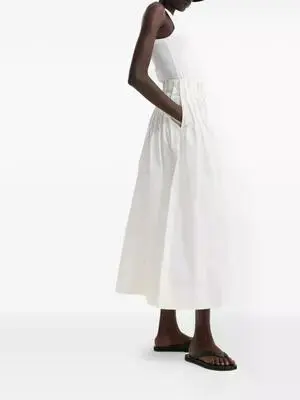 RÓHE Pleated Poplin Midi Skirt