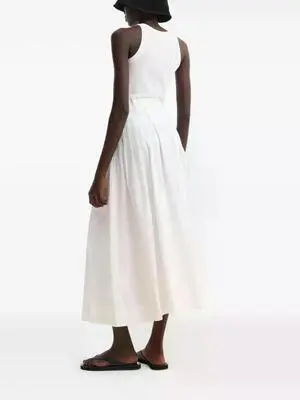 RÓHE Pleated Poplin Midi Skirt