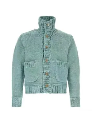 Junya Watanabe Intarsia-knit Chunky-knit Cardigan - Blue