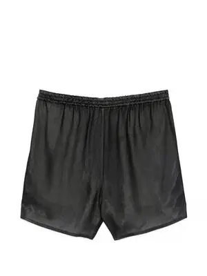 SAPIO Mesh-texture Gathered Shorts - Black