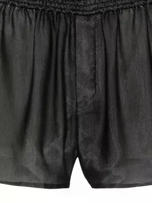 SAPIO Mesh-texture Gathered Shorts - Black