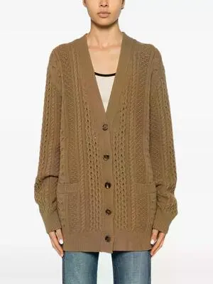 Chloé Cable-knit Pointelle Cardigan
