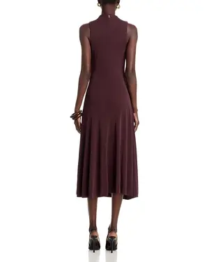 Hugo Boss Eylai Gathered Mock Neck Midi Dress