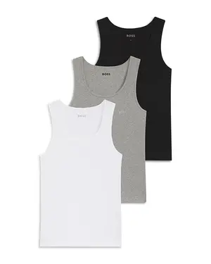 BOSS Pack Of 3 Ribbed Classic Fit Tank Tops - Open Miscellaneous