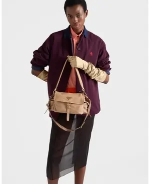 Prada Explore Nappa Leather Shoulder Bag - Neutral