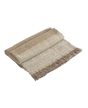 ALLPA Handwoven Boucle Alpaca Throw - Brown