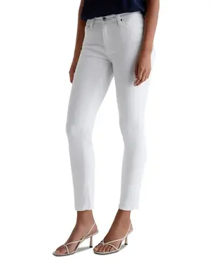 Ag Prima Mid-rise Ankle Cigarette Jeans - White