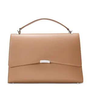 BY BANOO Signature Leather Briefcase - Biscuit