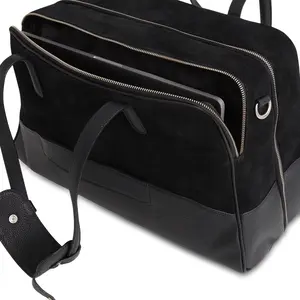BY BANOO Core Collection 24 Hour Leather Suitcase - Black Silver