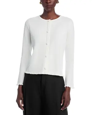 SIONI Faux Button Front Long Sleeve Sweater