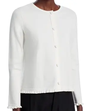 SIONI Faux Button Front Long Sleeve Sweater