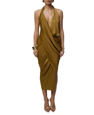 JLUXLABEL Dolce Drape Dress - Lime