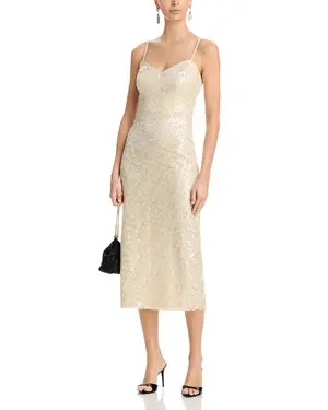 Eliza J Sequin Sweetheart Midi Dress