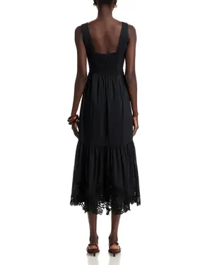 Kobi Halperin Zuri Lace Trim Midi Dress