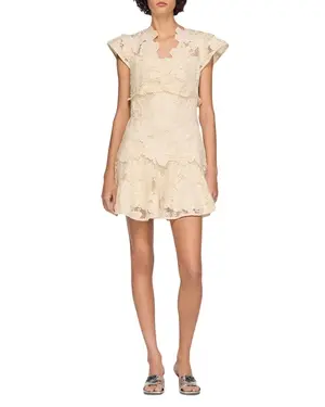Sandro Lyrella Guipure Mini Dress - Ecru