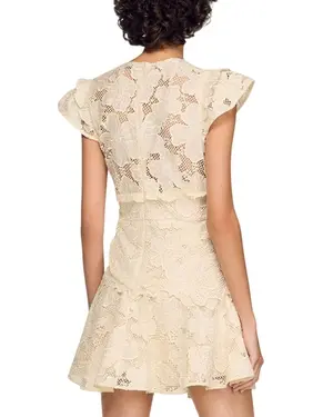 Sandro Lyrella Guipure Mini Dress - Ecru