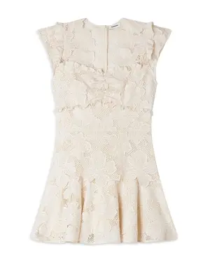 Sandro Lyrella Guipure Mini Dress - Ecru