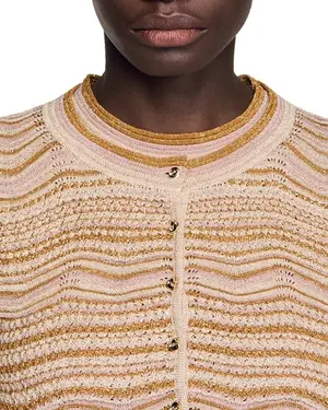 Sandro Raffaelo Knit Cardigan Sweater - Brown