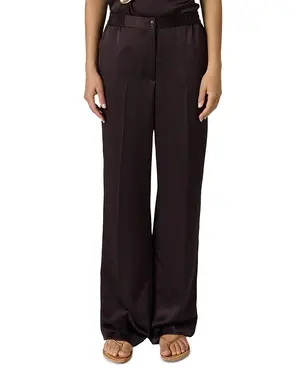 Gerard Darel Amelya Satin Wide Leg Pants - Cinnamon