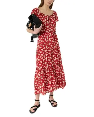 Gerard Darel Tiered Floral Midi Dress