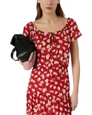 Gerard Darel Tiered Floral Midi Dress
