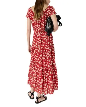 Gerard Darel Tiered Floral Midi Dress