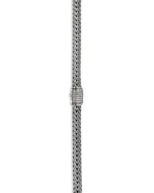 John Hardy Sterling Icon Diamond Clasp Woven Link Chain Necklace - Silver