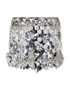 Rabanne Embellished Mini Skirt - Silver