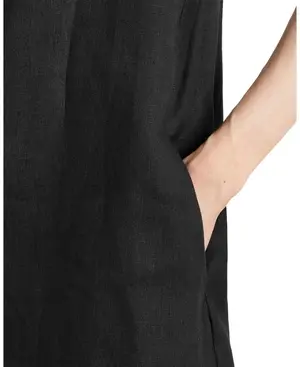 Santorelli Jaclyn Sleeveless Linen Shift Dress - Black