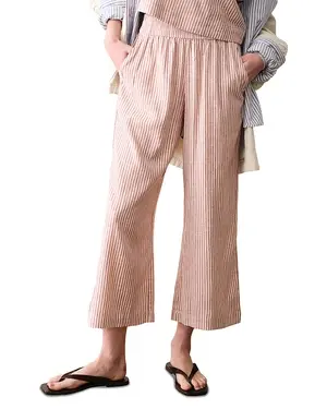 Marine Layer Allison Crop Trousers - Rust Stripe