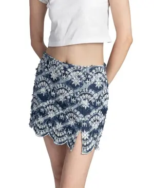 Anna Sui Sonora Denim Mini Skirt