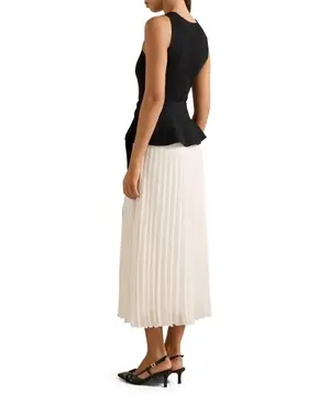 EVER NEW Peony Pleat Mixed Dress