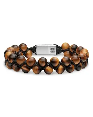 David Yurman Spiritual Beads Bracelet With Tiger's Eye And Sterling Silver - Brown/silver