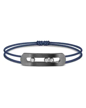 Messika Move Titanium Diamond Cord Bracelet - Blue