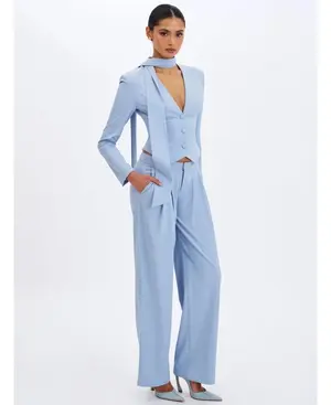 MISS CIRCLE NEW YORK Renley Pinstripe Peplum Blazer