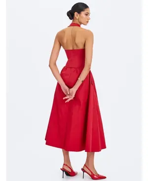 MISS CIRCLE NEW YORK Ursel Gathered A-line Midi Skirt