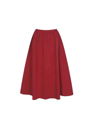 MISS CIRCLE NEW YORK Ursel Gathered A-line Midi Skirt