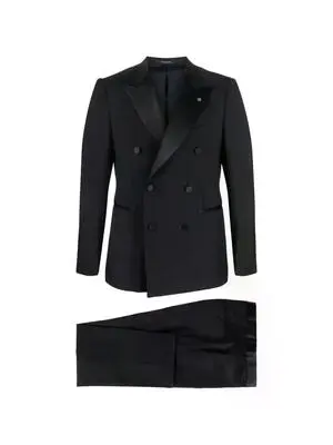 Tagliatore Double-breasted Peak-lapel Suit - Blue