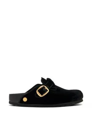 BIRKENSTOCK Buckle-detail Velvet Sandals