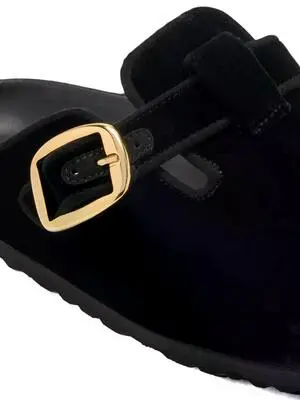 BIRKENSTOCK Buckle-detail Velvet Sandals