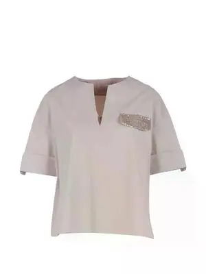 Antonelli Firenze V-neck Blouse - Neutrals