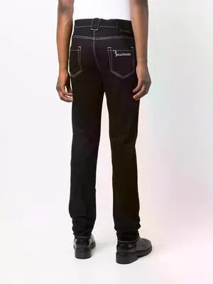 BILLIONAIRE Straight-leg Jeans With Contrast Stitching - Black