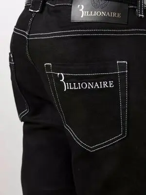 BILLIONAIRE Straight-leg Jeans With Contrast Stitching - Black